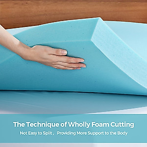 EASELAND King Size Memory Foam Mattress Topper 2 Inch Gel Infused Bed Foam Topper (King, 2 Inches)