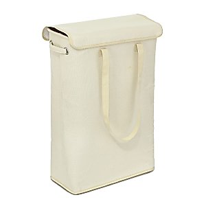 TEAYINGDE slim Laundry Basket with Lid, Tall Thin Laundry Hamper with Handles, Waterproof Lining Narrow Dirty Clothes Hamper for Bathroom Bedroom Dorm Organization Storage, 45L Black