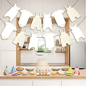 Neutral Gold Baby Shower Bunting for Baby Shower Decorations 12Pcs Baby Shower Banner for Neutral New Baby Party, Girl Boy Baby Shower Decor