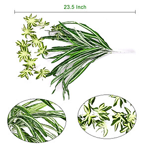 GBESTWOOW Artificial Spider Plant Hanging Vine Fake Greenery for Home Garden Office Wedding Decoreation 2pcs