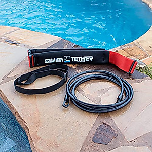 Swim Belt Tether Kit with L/XL Size Belt for Stationary Pool or Swim Spa Swimming Olympic Size Pool