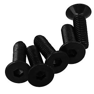 Mxfans 100pcs Black 10.9 Alloy Steel Flat Head Hex Screws M3 x 10mm