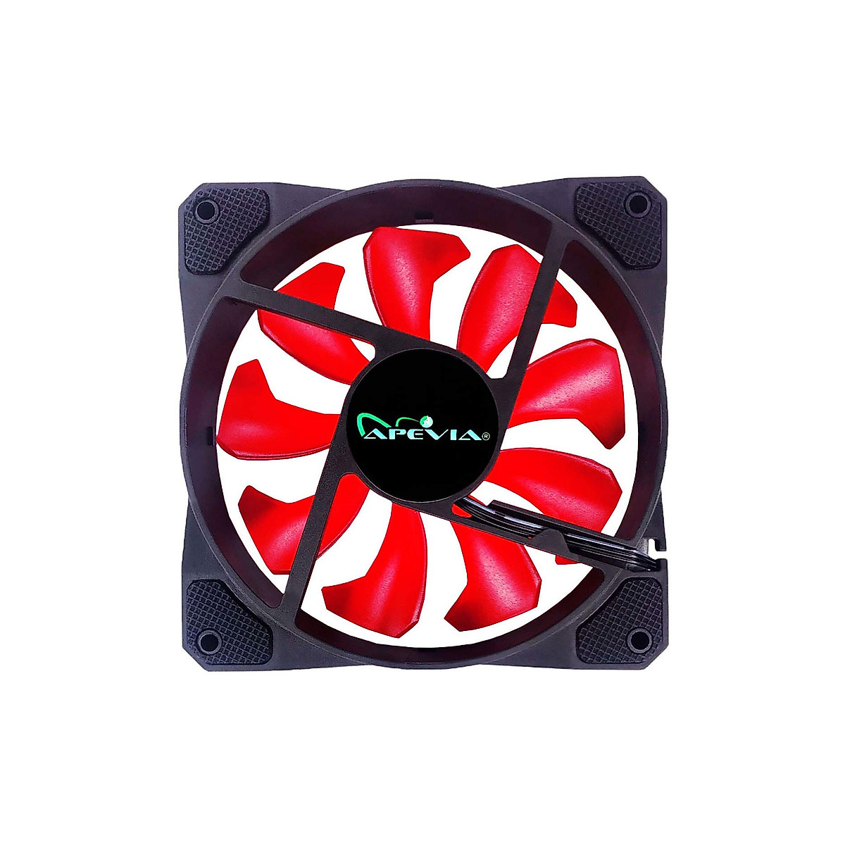 APEVIA CO212L-RD Cosmos 120mm Red LED Ultra Silent Case Fan w/ 16 LEDs & Anti-Vibration Rubber Pads (2 Pk)