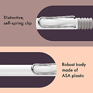 Lamy safari white - Ballpoint Pen with ergonomic grip & line width M - for pleasant long writing - made of robust ASA plastic – including large capacity refill M 16 in blue