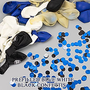 Graduation Balloons Blue 2023 40pcs 12 Inch Royal Blue White Black Confetti Latex Helium Congrats Grad Balloons for Grad Party Decorations Supplies