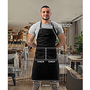Utopia Kitchen Adjustable Bib Apron (10-Pack) Water Oil Resistant Chef Cooking Kitchen Mens Womens Waitress Server Work Aprons with Pockets (Black)