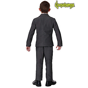 Goosebumps Kids Slappy Costume for Boys, Night of The Living Dummy Costume, Ventriloquist Doll Halloween Outfit Gray