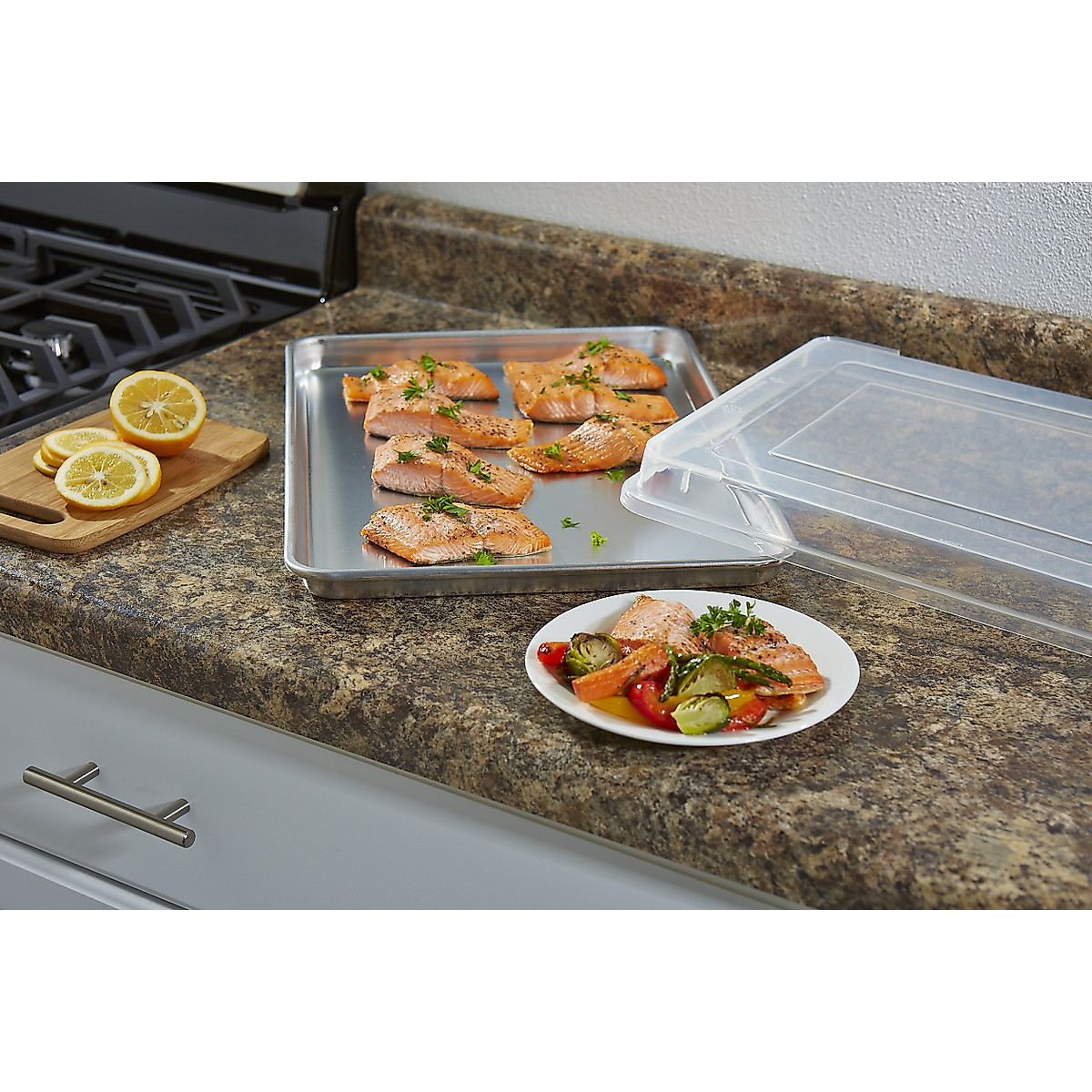 Artisan Professional Classic Aluminum Baking Sheet Pan Set with 18 x 13-inch Half Sheet and Cover