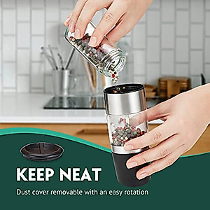 KITEXPERT Pepper Grinder-Chunky-Shaped Salt Grinder Refillable or Pepper Mill-Stainless Steel Peppercorn Grinder Manual with Upgraded Grinding Precision