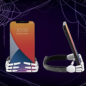 Jack Skellington Hands Phone Stand for Desk- Tim Burton’s The Nightmare Before Christmas Jack and Sally Phone Holder Stand for Office – Disney Gifts and Stocking Stuffer for Disney Adults and Kids