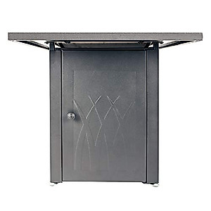 GHP Group OFG824T Atlantis Table Gas fire Pit, Matte Black/Tile Top