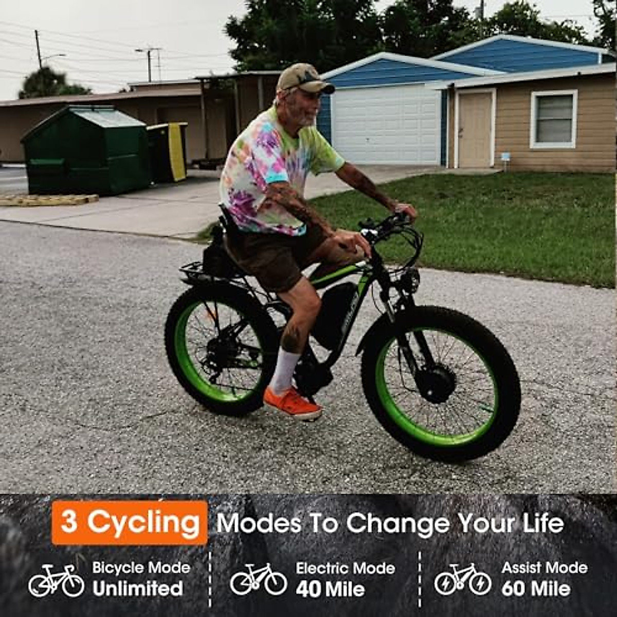 ikidsislands 2000W Electric Bike for Adults, Fat Tire Mountain Ebike, 35 MPH 48V 22.4AH AWD Ebikes, Dual Motor E Bikes for Men & Women (Black/Black)