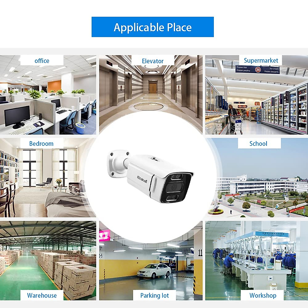 JideTech HD 5MP POE Camera Outdoor, 2592x1944P Bullet IP Security Camera with 2 Way Audio, Night Vision 65ft, Motion Detection, IP66 Waterproof, Support H.265+ Video Compression, 24/7 Recording