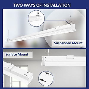ANTLUX 8FT LED Shop Light Fixture, 110W LED Strip Light, 12200 LM, 5000K, 8 Foot LED Linear Lights, Linkable led Lighting for Garage Warehouse Workshop, Fluorescent Tube Replacement, 4 Pack