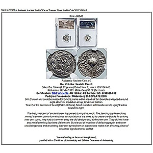 1 IT BAR KOKHBA Authentic Ancient Jewish War vs Romans Denomination_in_description AU NGC