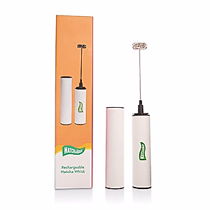 MATCHABAR Electric Matcha Whisk and Milk Frother | Handheld Matcha Green Tea Mixer and Blender | USB Rechargeable, Dual Speed, Stainless Steel | Powerful Whisk for Matcha Lattes, Coffee & Other Drinks