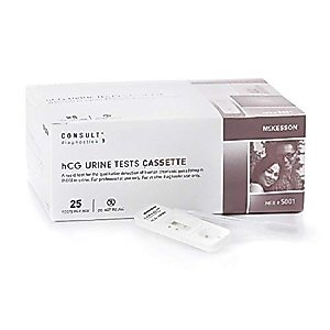 McKesson 5001.0 Consult One-Step hCG Pregnancy Test Urine Sample CLIA Waived Rapid Diagnostic Kit (Pack of 25)