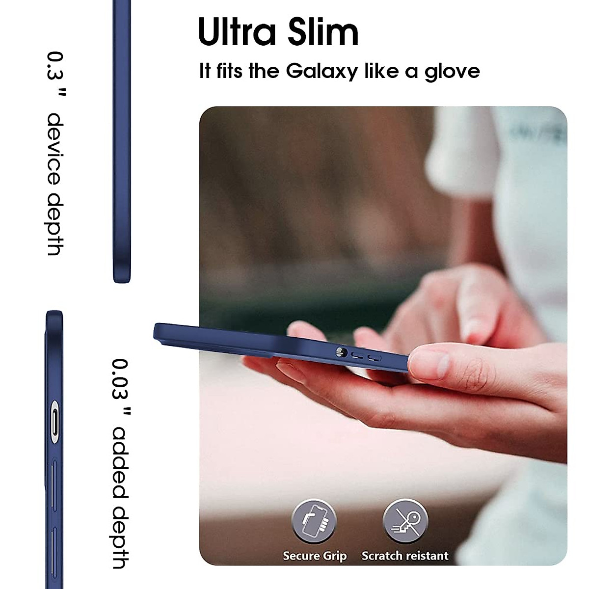 X-level Compatible iPhone 13 Pro max Case Slim Fit Ultra-Thin [Guardian Series] Soft TPU Matte Finish Coating Phone Cases Lightweight Back Cover Grip for iPhone 13 Pro max 6.7" (2021)-Navy Blue