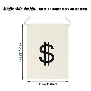 Robber Costume Set, Include 11.8x15.7inch Dollar Sign Money Bag, Black Gloves, Eye Mask for Halloween Party Pirate Thief Cosplay Costume