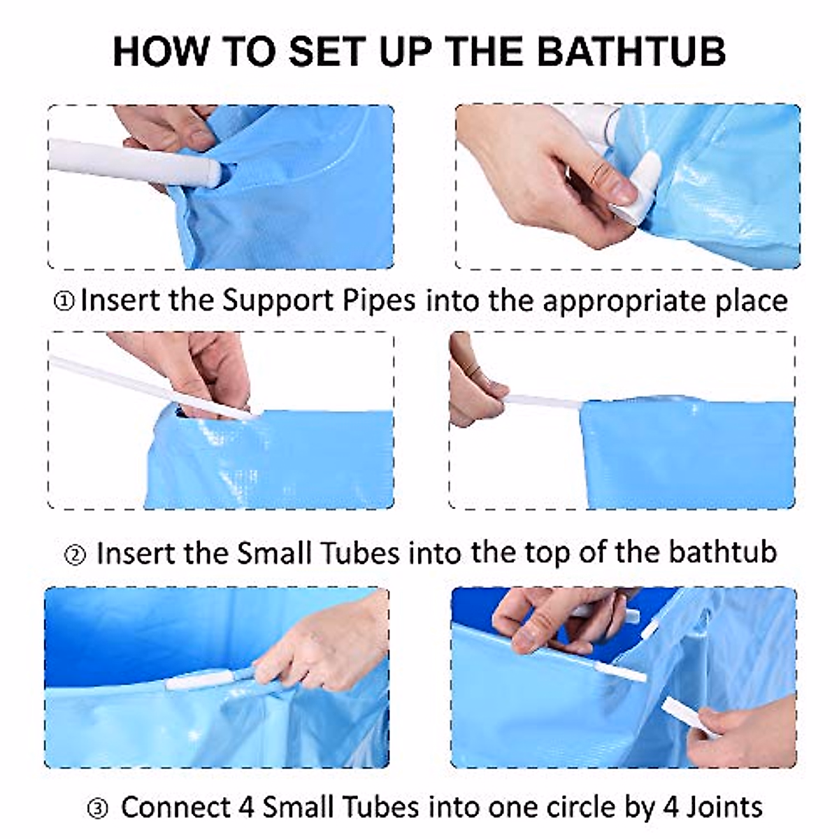 Portable Plastic Bathtub, Folding Spa BathTub for Adults,23"×25" Freestanding Soaking Tub Non-Inflatable Ice Bath Tub, Thickened Thermal Foam to Keep Temperature (Purple Bathtub)