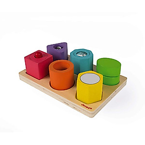 Janod I Wood – Shapes and Sounds 6 Block Puzzle – Ages 12 Months+ - J05332