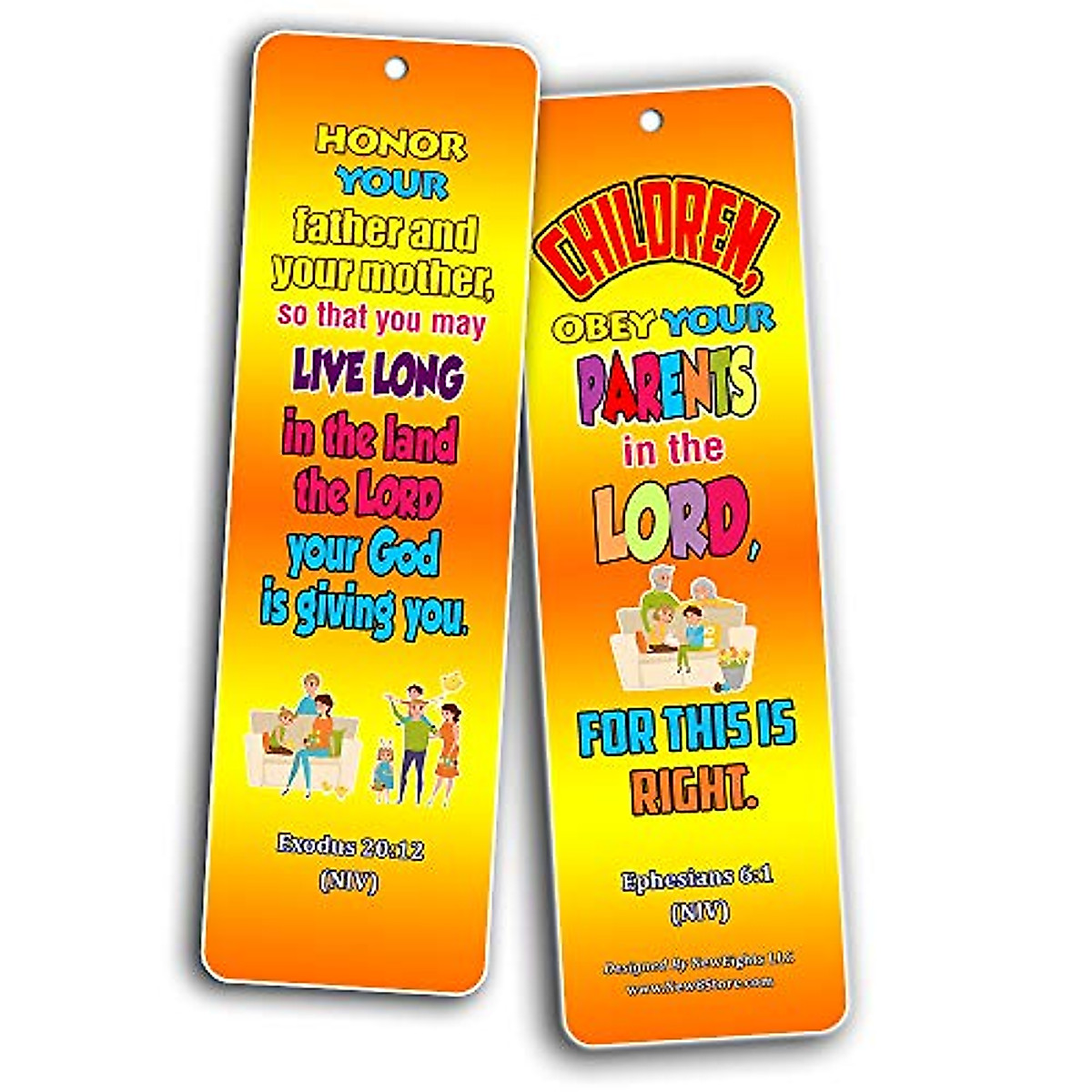 Ten Commandments Memory Verses Bookmarks for Kids (30-Pack) - Perfect Giveaways for Children’s Ministry and Sunday Schools