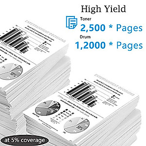 SuperInk 3 Pack Compatible Toner Cartridge & Drum Unit Set Compatible for Brother TN350 DR350 use in DCP-7010 HL-2030 HL-2070N Intellifax 2820 MFC-7220 Printer (2 Toner, 1 Drum)