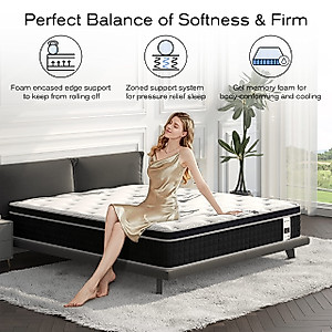Martisiluna YM-QU 10.5 Inch Hybrid Gel Memory Foam Mattress in a Box with Individually Wrapped Coil Innerspring and Enhanced Edge Support, Twin