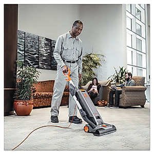 Hoover Commercial HushTone Upright Vacuum Cleaner, 15 inches with Intellibelt, For Carpet and Hard Floors, CH54115, Gray