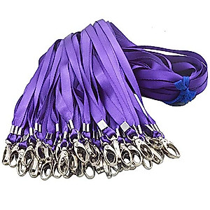 Purple Bulk Lanyards for Id Badges,Nylon Neck Flat Lanyard Swivel Hooks clips,Durably Woven lanyards with clip for Key Chains Men Women Office ID Name Tags and Badge Holders,lanyards 50 Pack 32-inch