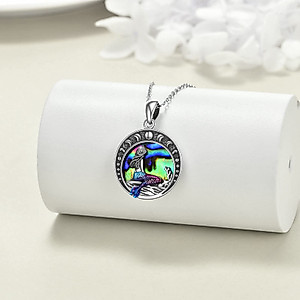 LUHE Mermaid Gifts Necklace Jewelry Gifts Sterling Silver Sea Mermaid Crescent Moon Pendant Necklace Christmas Birthday Gifts Jewelry for Women