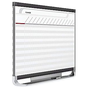 Quartet Prestige 2 Magnetic Total Erase Project Planner, 4 x 3 Feet Board with 28 Row/42 Column Chart (PP43P2), Graphite, White