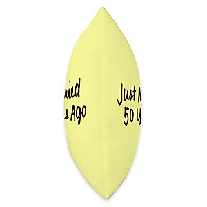 Happy 50th Wedding Golden Anniversary Gifts Store Just Married 50 Years Ago Golden Wedding Anniversary Throw Pillow, 18x18, Multicolor