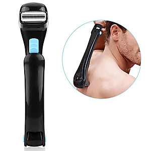 Electric Back Hair Shaver, 14.7 inch Foldable Handle Battery Powered (Batteries Not Included) Painless Body Groomer for Men, Do It Yourself