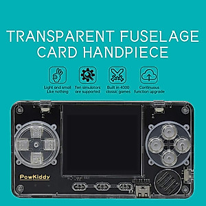 Petforu POWKIDDY A66 Handheld 10000 Games Retro Game Console Ultra Card Transparent Game Machine - 32G Silver, A66 (32g)