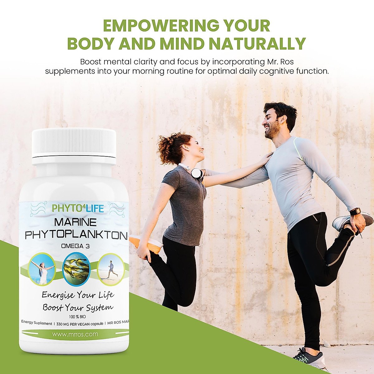 Mr Ros Marine Phytoplankton - 90 Caps | Energy, Recovery, Skin, Eyes, Immunity