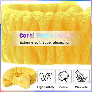 74 Pieces Spa Headband Coral Fleece Women Bow Makeup Headband Cosmetic Skincare Hair Band for Washing Face Soft Facial Hair Wrap Head Band Terry Cloth Headbands for Girls Shower Party, 32 Styles