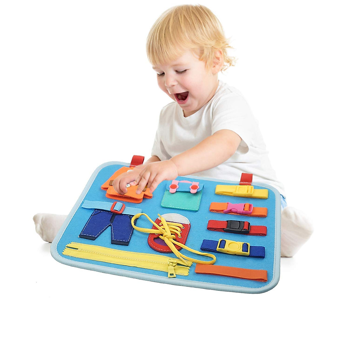 Busy Board for Toddlers Montessori Sensory Toys Travel Activities for Kids Learning Dress& Fine Motor Skills Car Airplane road trip toys For Girls Boys Ages 1 2 3 4 Year Old Preschool Early Education