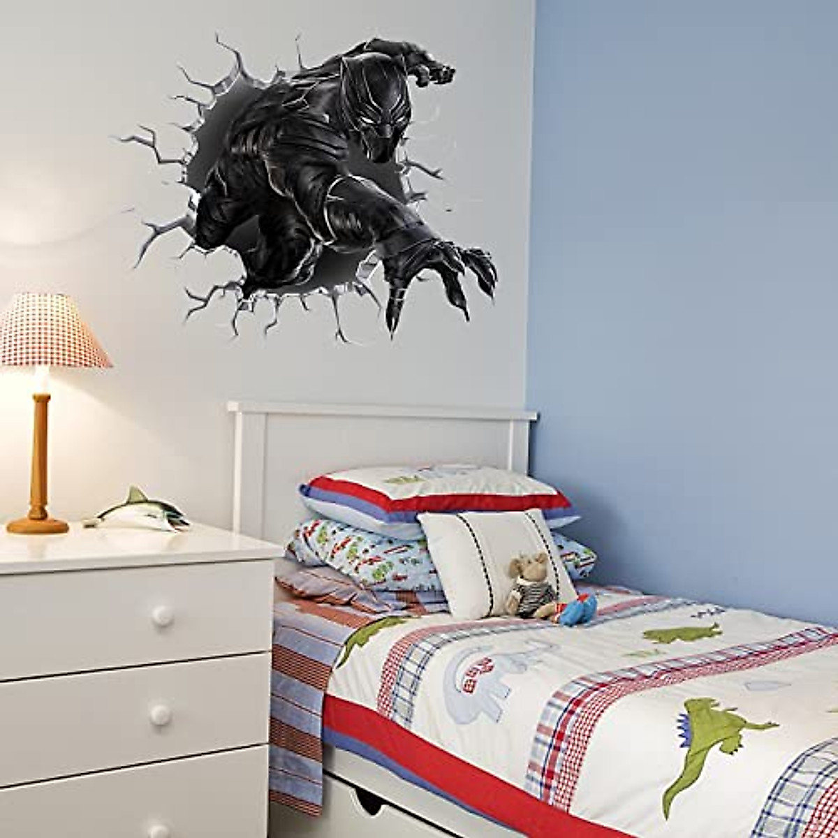 3D Superhero Wall Decals Vinyl Art Home Decor Kids Room Playroom Studios Wall Décor PVC Decoration Gift Supplies(15.7“x19.6")