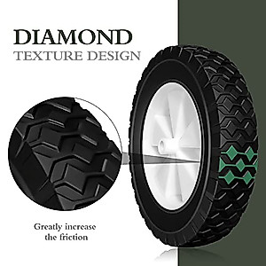 [2 Pack] 8 Inch Wheels Replacement 8mm, Lawn Mower Wheels Replacement, Grill Wheels Replacement, Wheels Replacement Parts