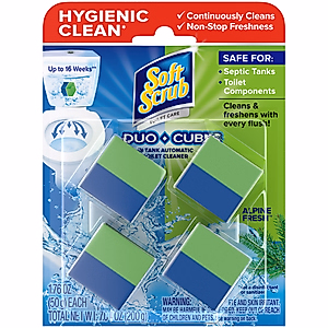 Soft Scrub in-Tank Toilet Cleaner Duo-Cubes, Alpine Fresh, 4Count