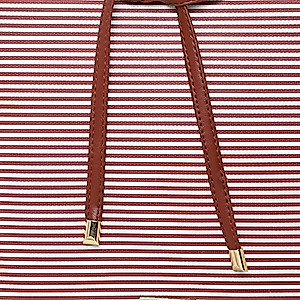 KLEIO Striped PU Leather Big Zipper Womens Tote Shoulder Travel Hand Bag Purse For College Office Ladies