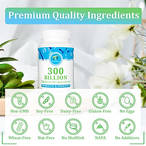 Probiotics for Women & Men - 300 Billion CFU, 24 Strains Probiotics + 15 Organic Herbs Prebiotics for Digestive, Gut Health, Immune, Constipation, Diarrhea & Whole-Body Health - 2 Months Supply