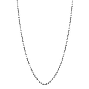 Kooljewelry 14k White Gold 1 mm Diamond-cut Bead Ball Chain Necklace (18 inch)