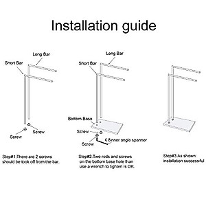 LANGPAI Freestanding Double Towel Racks Bathroom Accessories Towel Holder Stand on Floor Brass Chrome