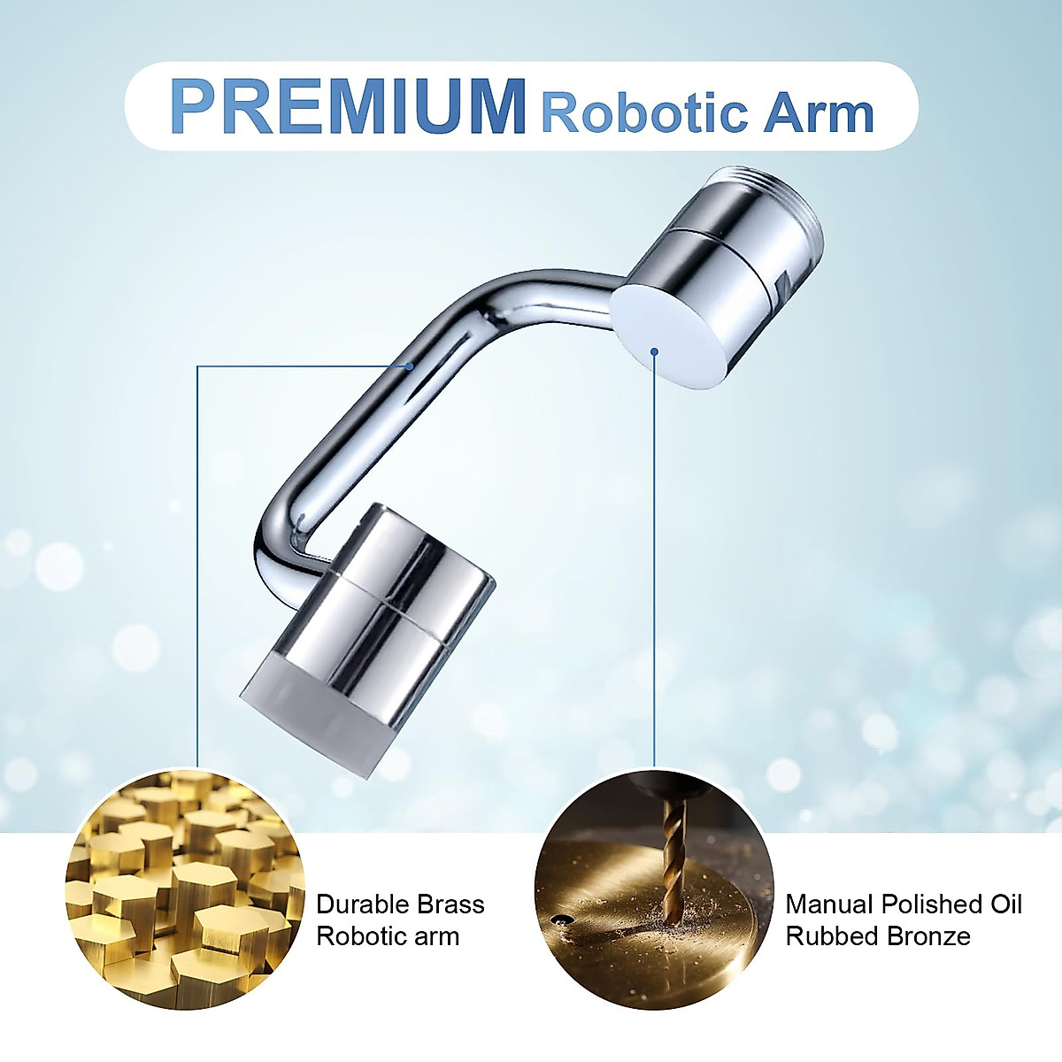 2 Pack Chrome Faucet Aerator, 1080° Swivel Faucet Extender, Kitchen Sink Aerator Extension With 2 Water Outlet Modes Faucet Nozzle, Bathroom Rotating Faucet Attachment