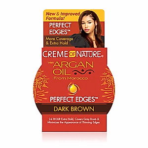 Creme of Nature with Argan Oil From Morocco Perfect Edges Hair Gel, 24 Hour Hold with Moisture and Exotic Shine, Dark Brown, 2.25 Oz (Pack of 1)