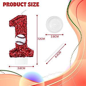 CJPSL Baseball Number Candles, Birthday Cake Topper, Rookie of The Year 1st Birthday, Suitable for Birthday Parties, Baseball Theme Parties and Anniversary Celebration Party Decorations (Number 1)