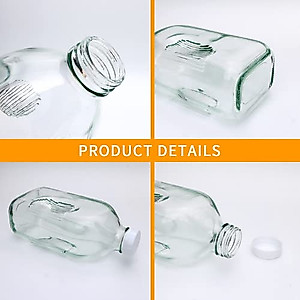 Accguan 2 Quart Glass Milk Bottles, 67oz Glass Bottles with Lids,Reusable Glass Bottles Suitable for Milk, Juice, Beverage, Party, Weddings, Shower Supplies and Gifts(4 pcs)