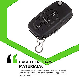 SCITOO 3 Buttons Keyless Entry Remote Car Key Fob Case Fit for Audi TT A4 A6 2001-2006 1PC FCC MYT8Z0837231